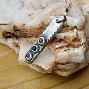 Mens Birthstone Necklace Pendant, Family Birthstone Jewelry Gift for ...