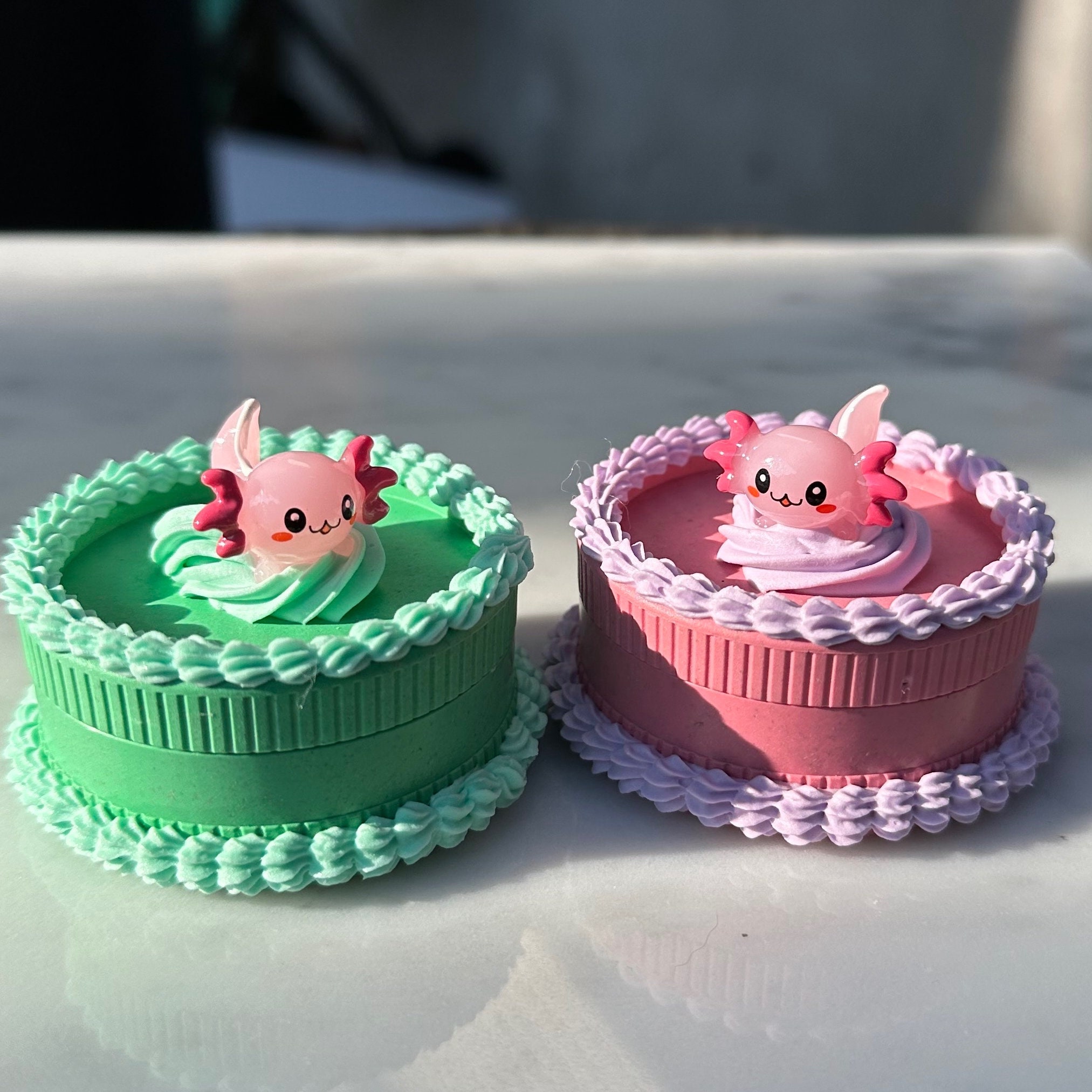 Customizable Axolotl Cake Grinder - Fake Cake Grinder - Cute Axolotl ...