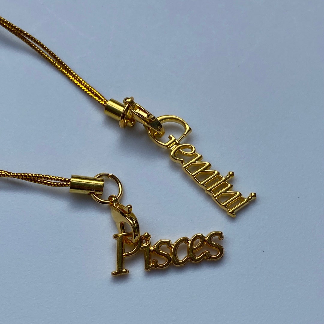 Zodiac Sign Charm - Astrology Sign on Lanyard With Lobster Clasp - Etsy