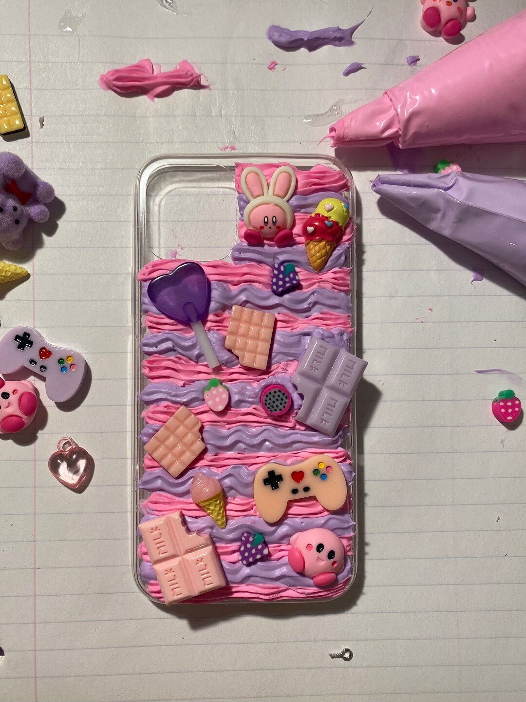 Pinky Purple Poyo Case - Kawaii Decoden Phone Case - Etsy