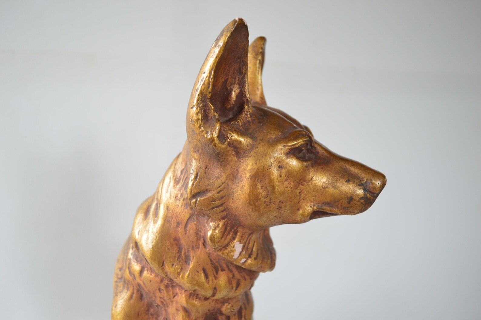 Antique French Dog Plaster Statue Large Decorative Painted - Etsy