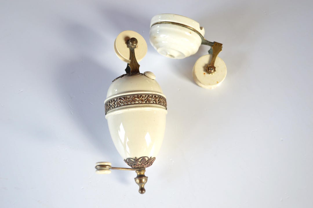Vintage French Light Counterweight in Cream Porcelain Complete Rise and ...