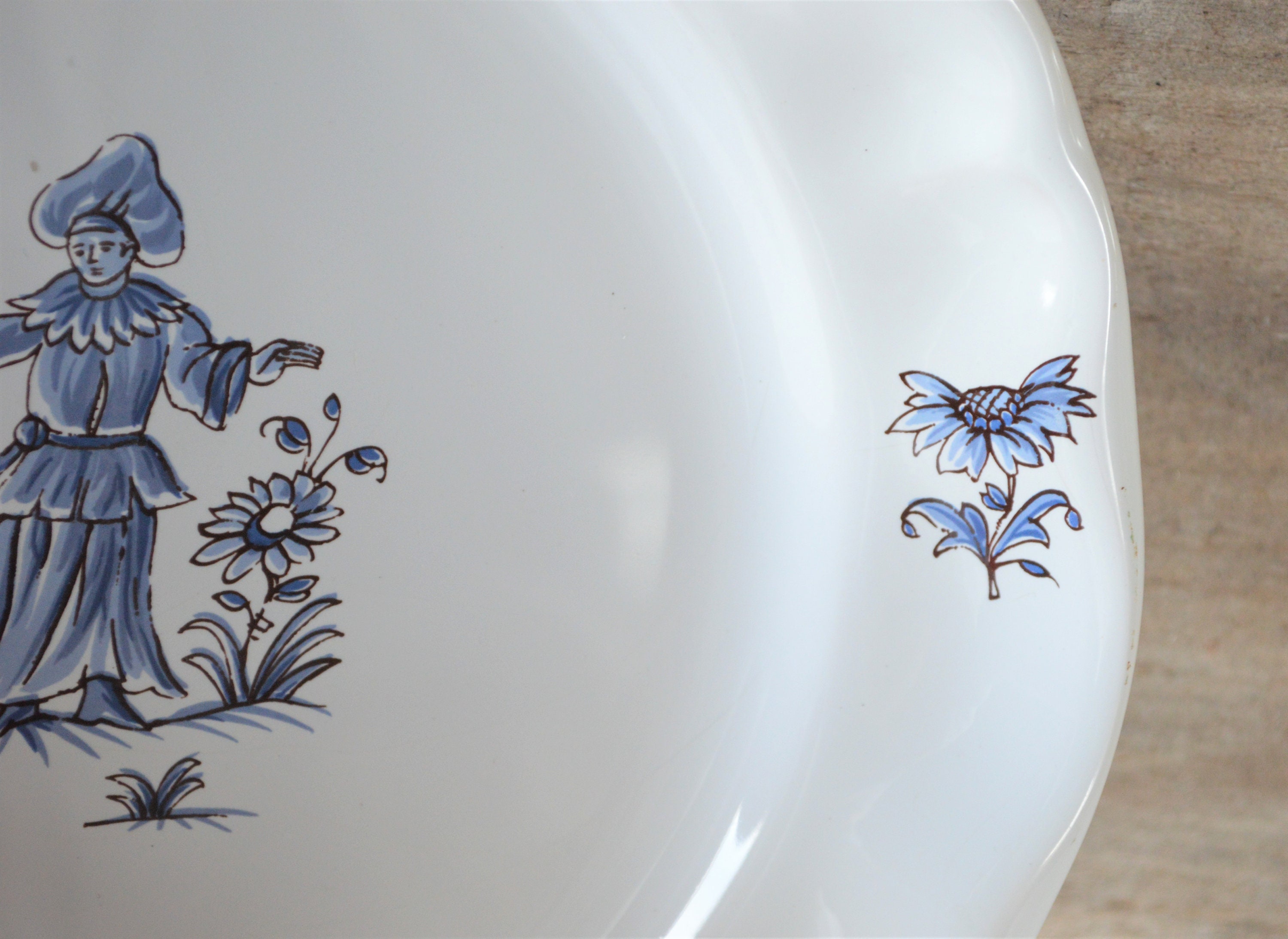 French Vintage Decorative Plate Provencal Blue and White | Etsy