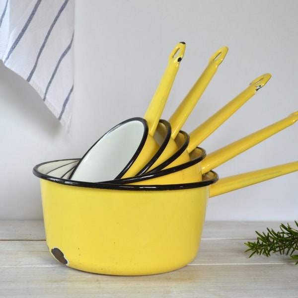 Yellow Enamel Pan - Etsy