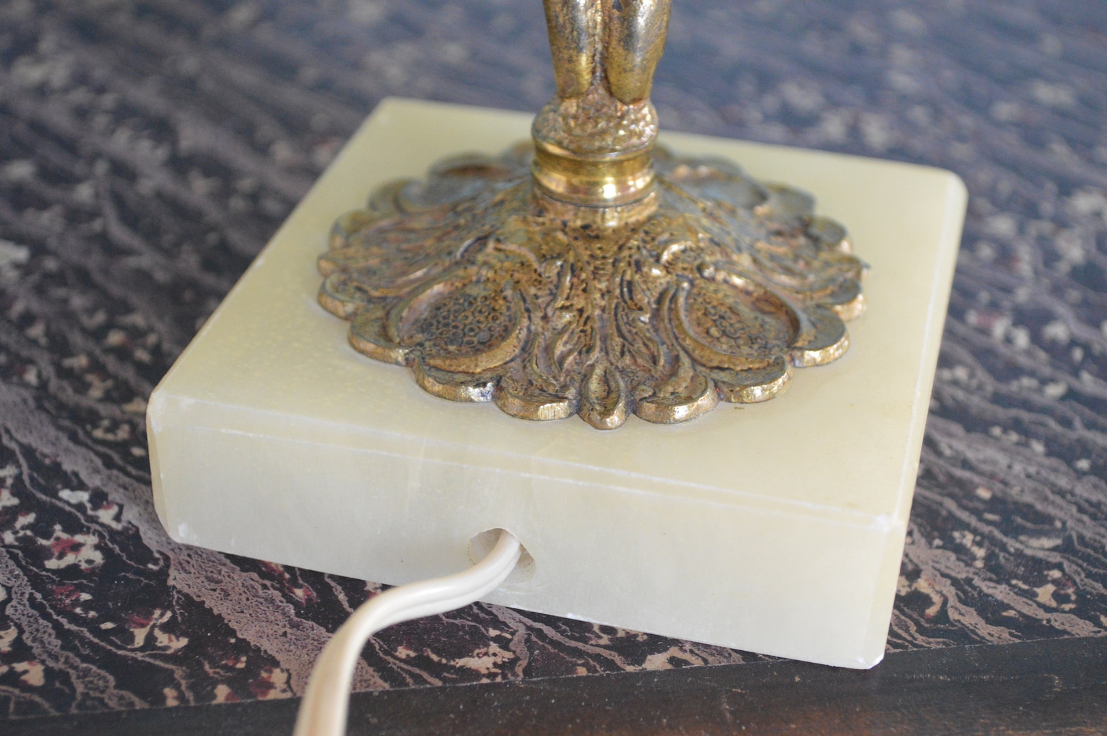 Vintage Mid Century Alabaster and Brass Table Lamp Small - Etsy