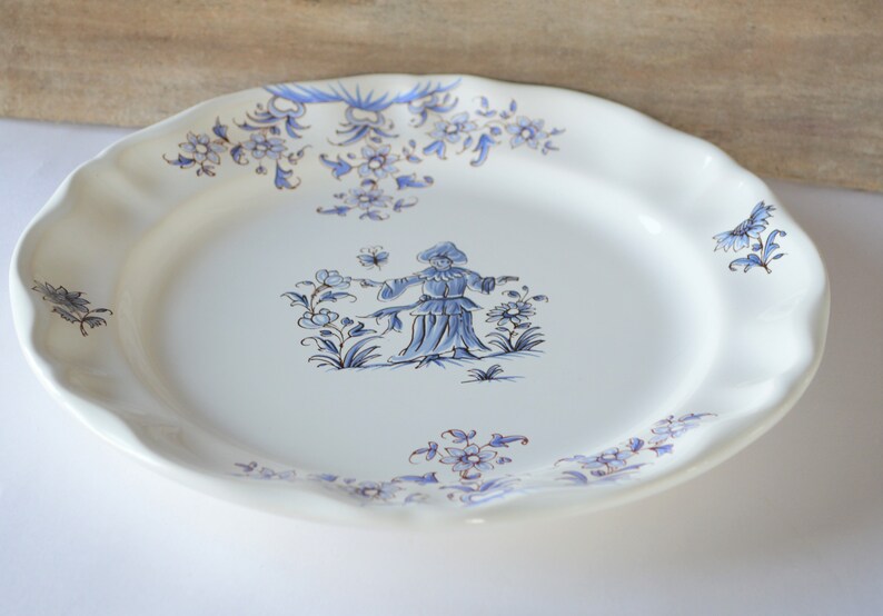 French Vintage Decorative Plate Provencal Blue and White - Etsy