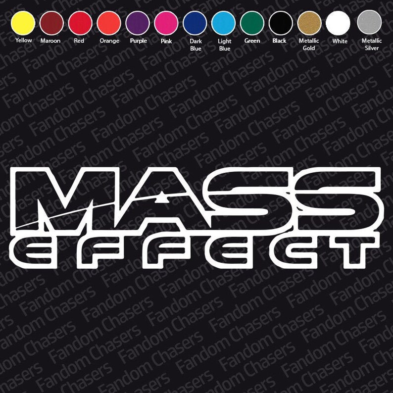 Mass Effect Logo Decal Gaming Bumper Sticker Unique Fandom Etsy