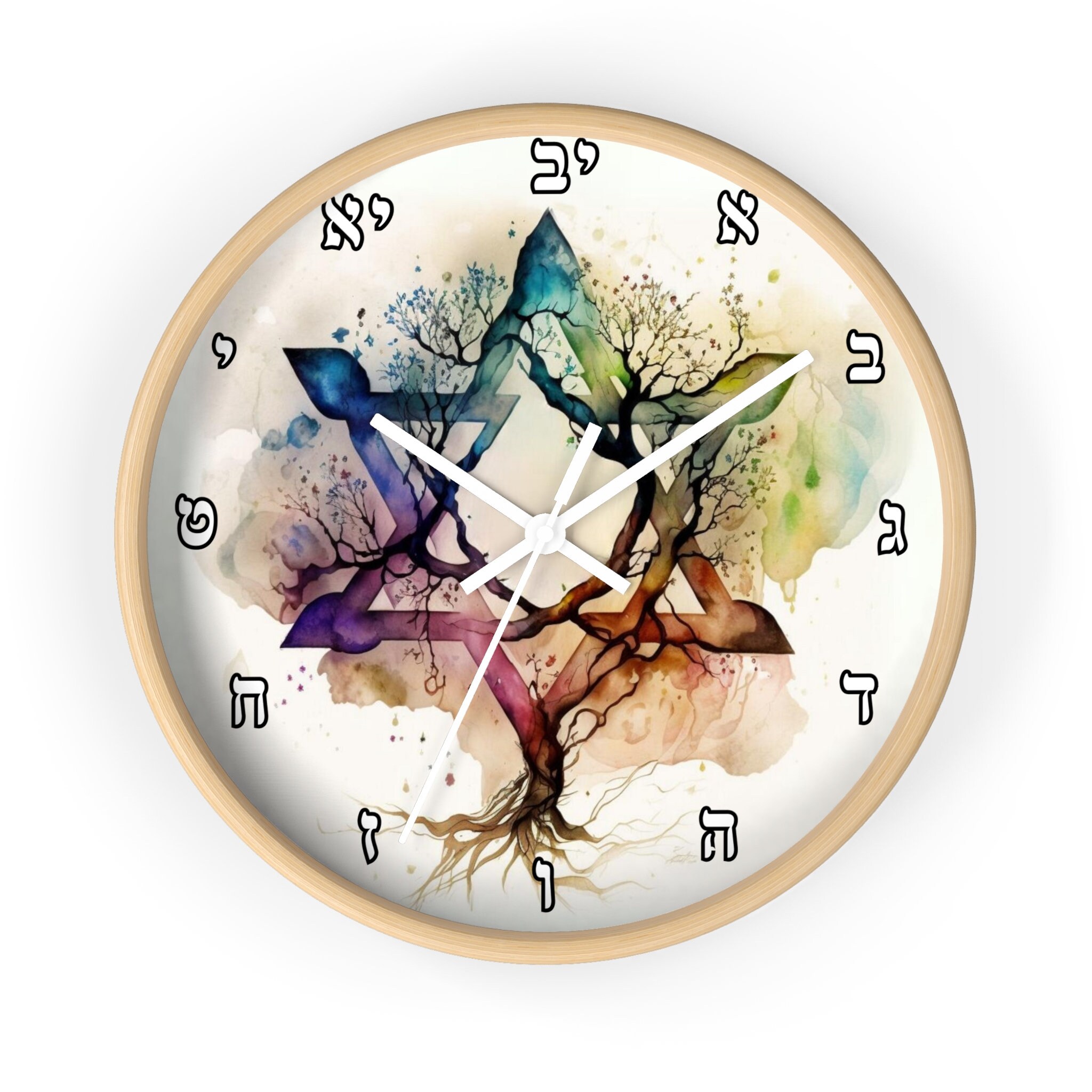 Tree of Life Star of David Clock, Jewish Wall Art - Etsy