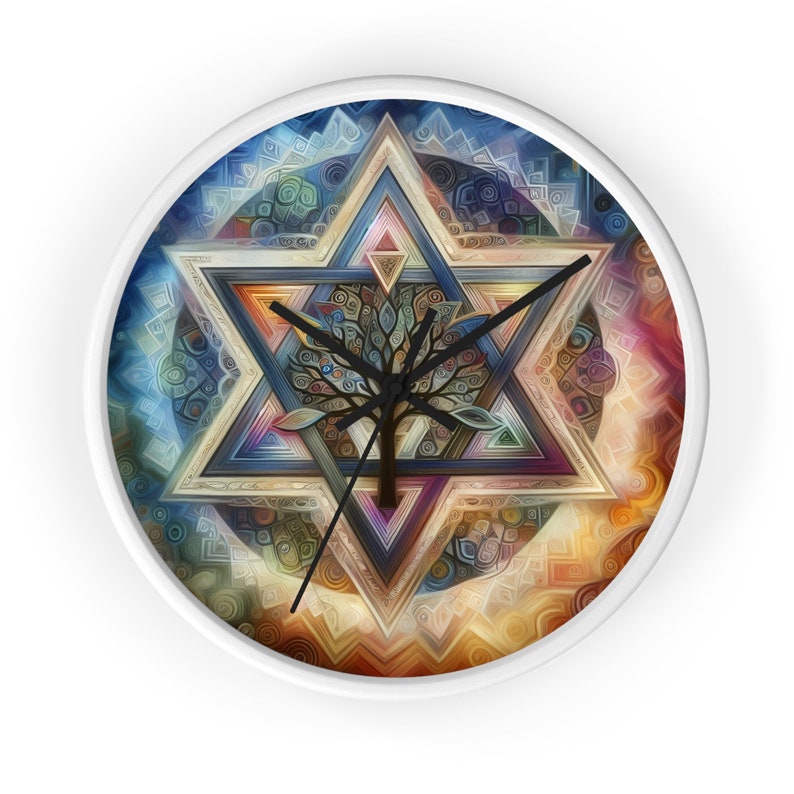 Star of David Tree of Life Wall Clock, Jewish Mandala Art - Etsy