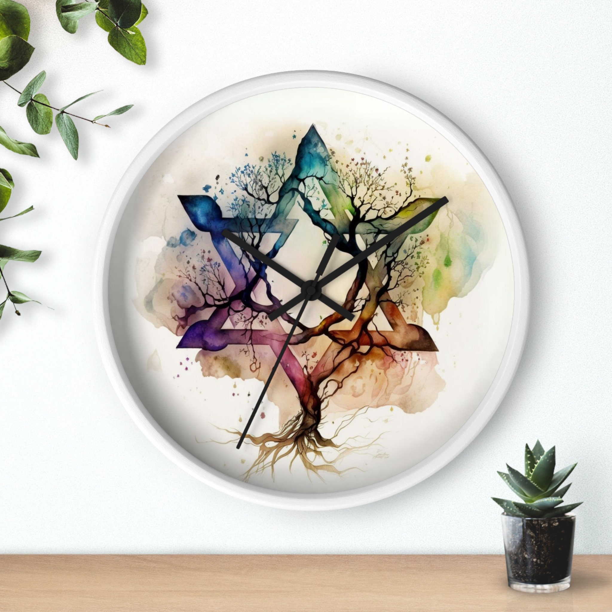 Tree of Life Star of David Clock, Jewish Wall Art - Etsy
