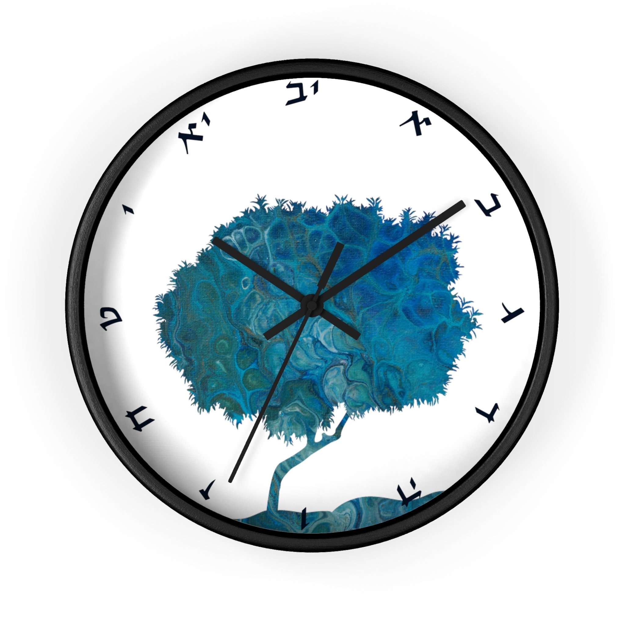 Tree of Life Wall Clock, Alef Bet Jewish Gift - Etsy