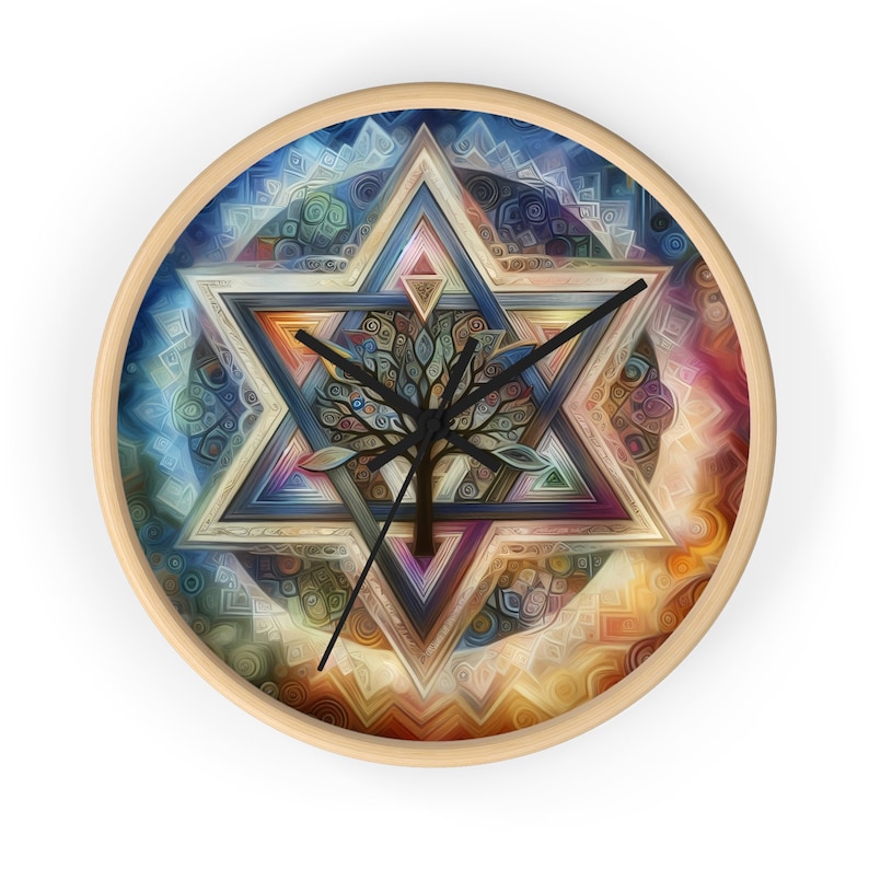 Star of David Tree of Life Wall Clock, Jewish Mandala Art - Etsy