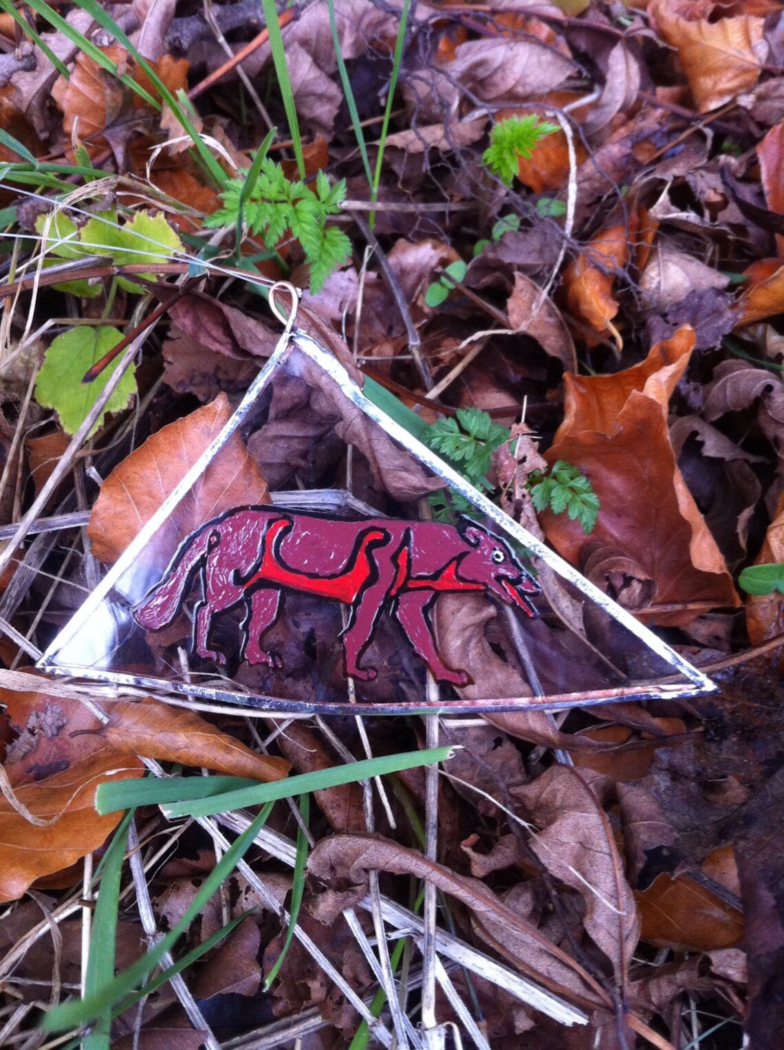 Ardross Wolf Pictish Hand Painted Glass Shard Window Hanger - Etsy UK