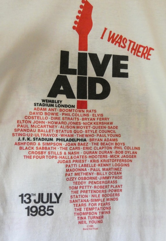 Live Aid USA 'The Global Jukebox' Vintage Band T Shir… - Gem