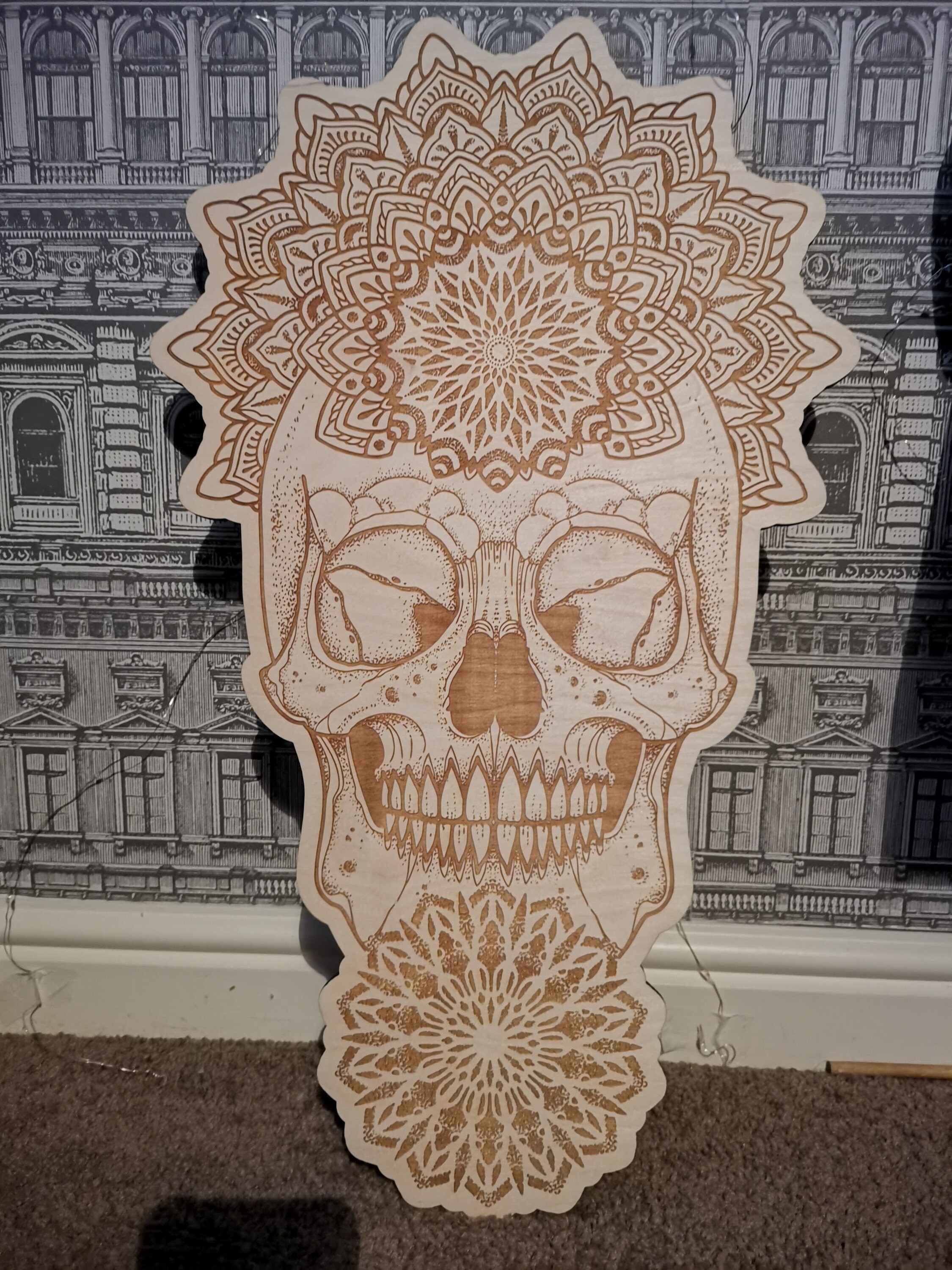 A2 Wooden Geometric Skull Wall Art by cgmtattoo - Etsy