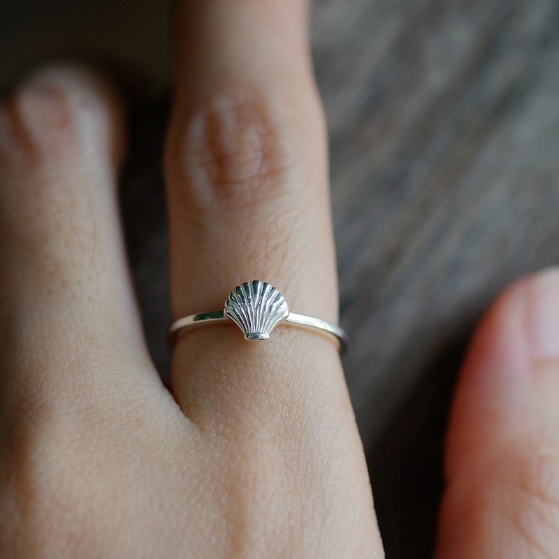 Silver Seashell Ring - Etsy