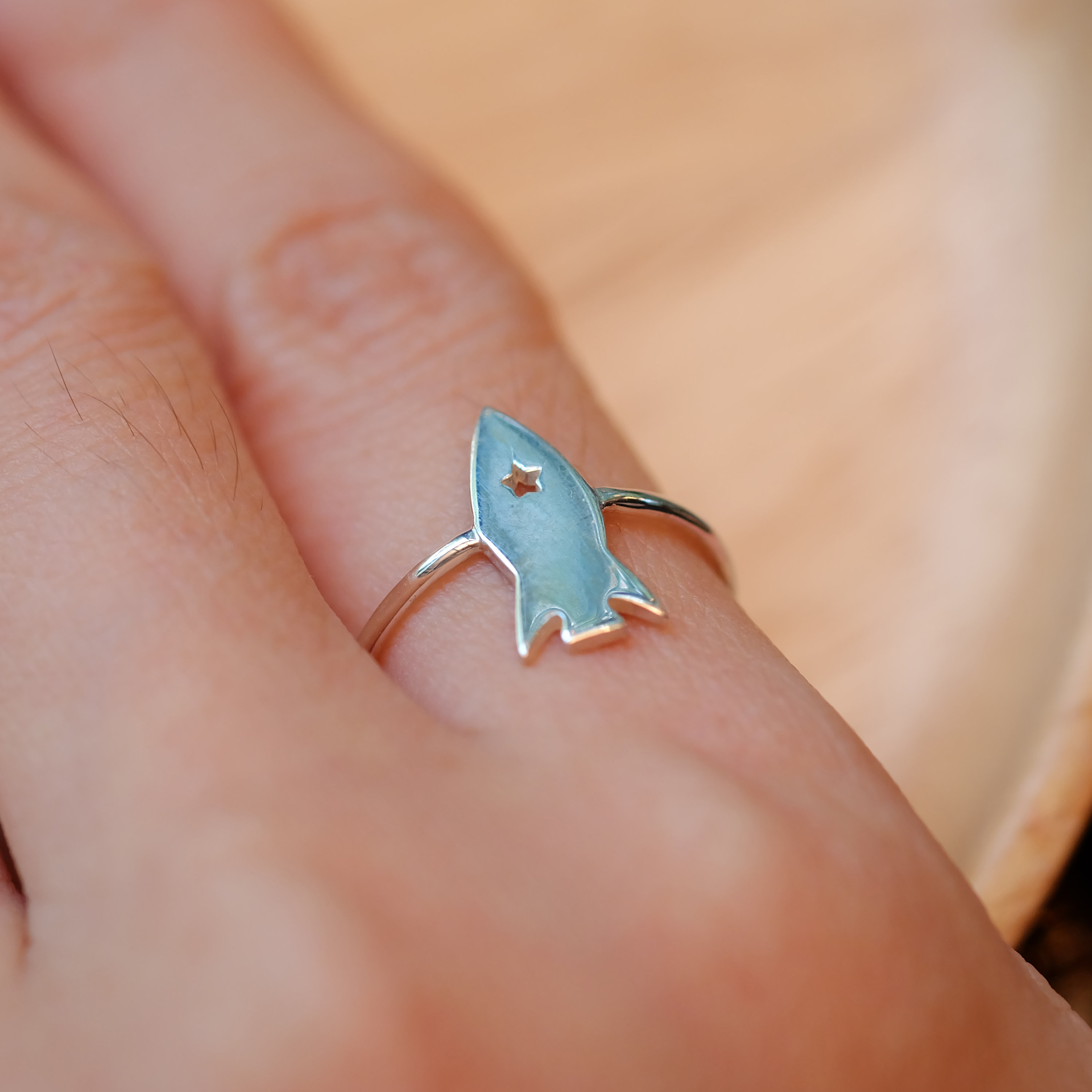 Sterling Silver Rocket Ship Ringspace Jewelrydainty | Etsy