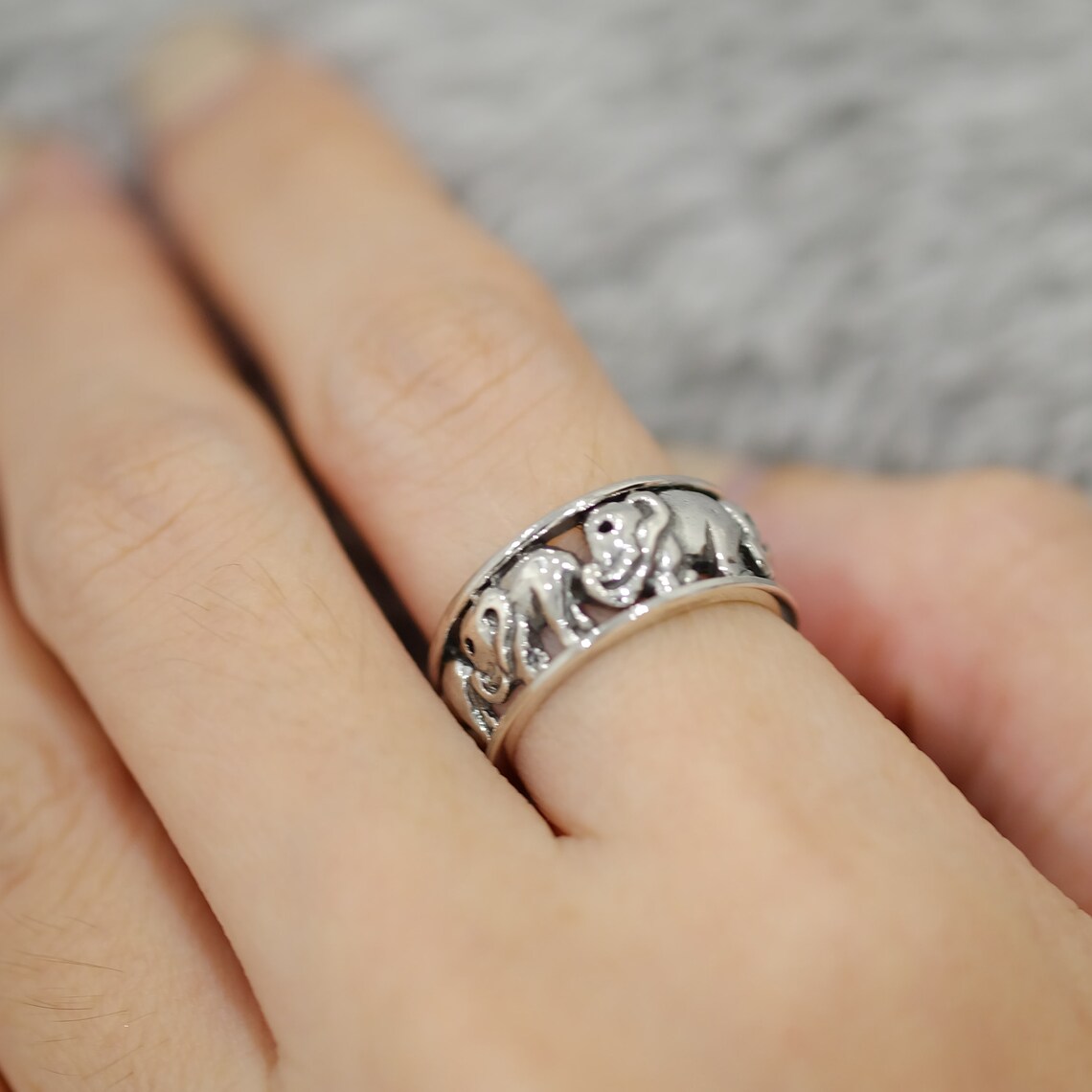 Sterling Silver Elephant RingSilver Walking Elephant | Etsy