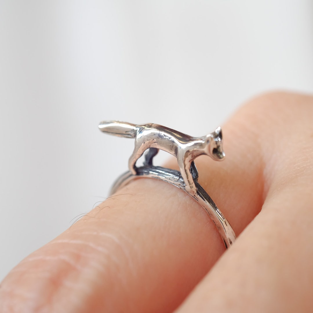 Handmade Sterling Silver Fox Ring, Animal Jewelry , Kitsune Ring - Etsy