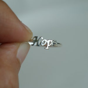 Sterling Silver Hope Ring,word Rings,inspirational Jewelry Silver ...