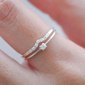 Sterling Silver Delicate Chevron Ring,vermeil,thin,dainty Skinny Band ...