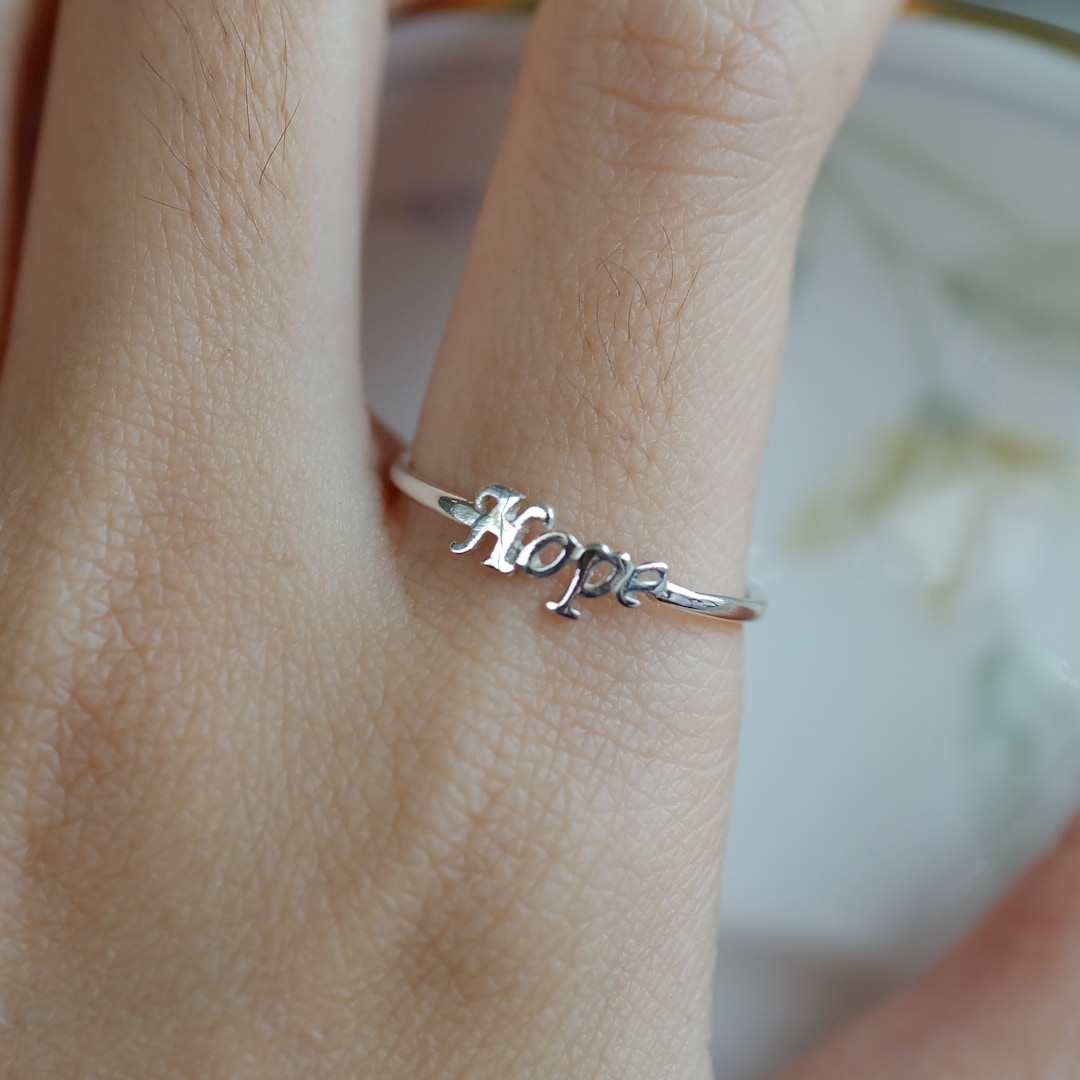 Sterling Silver Hope Ring,word Rings,inspirational Jewelry Silver ...