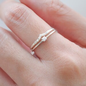 Sterling Silver Delicate Chevron Ring,vermeil,thin,dainty Skinny Band ...