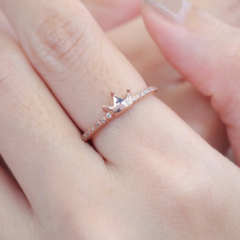 Sterling Silver Princess Crown Ringanniversary Ringcz | Etsy