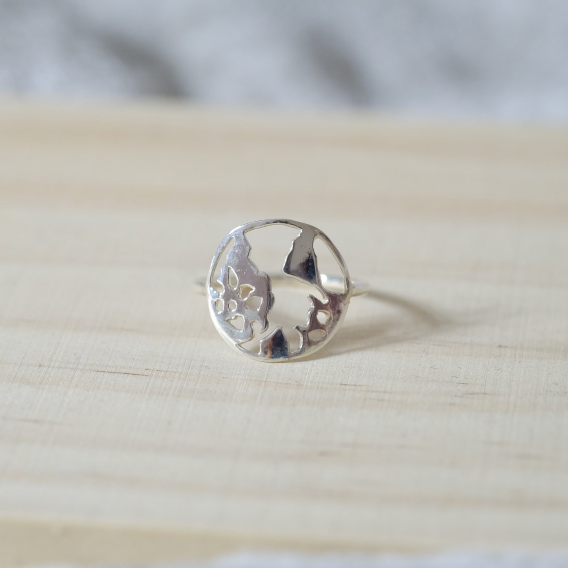 Sterling Silver World Map Ringtravel Gifttravel - Etsy