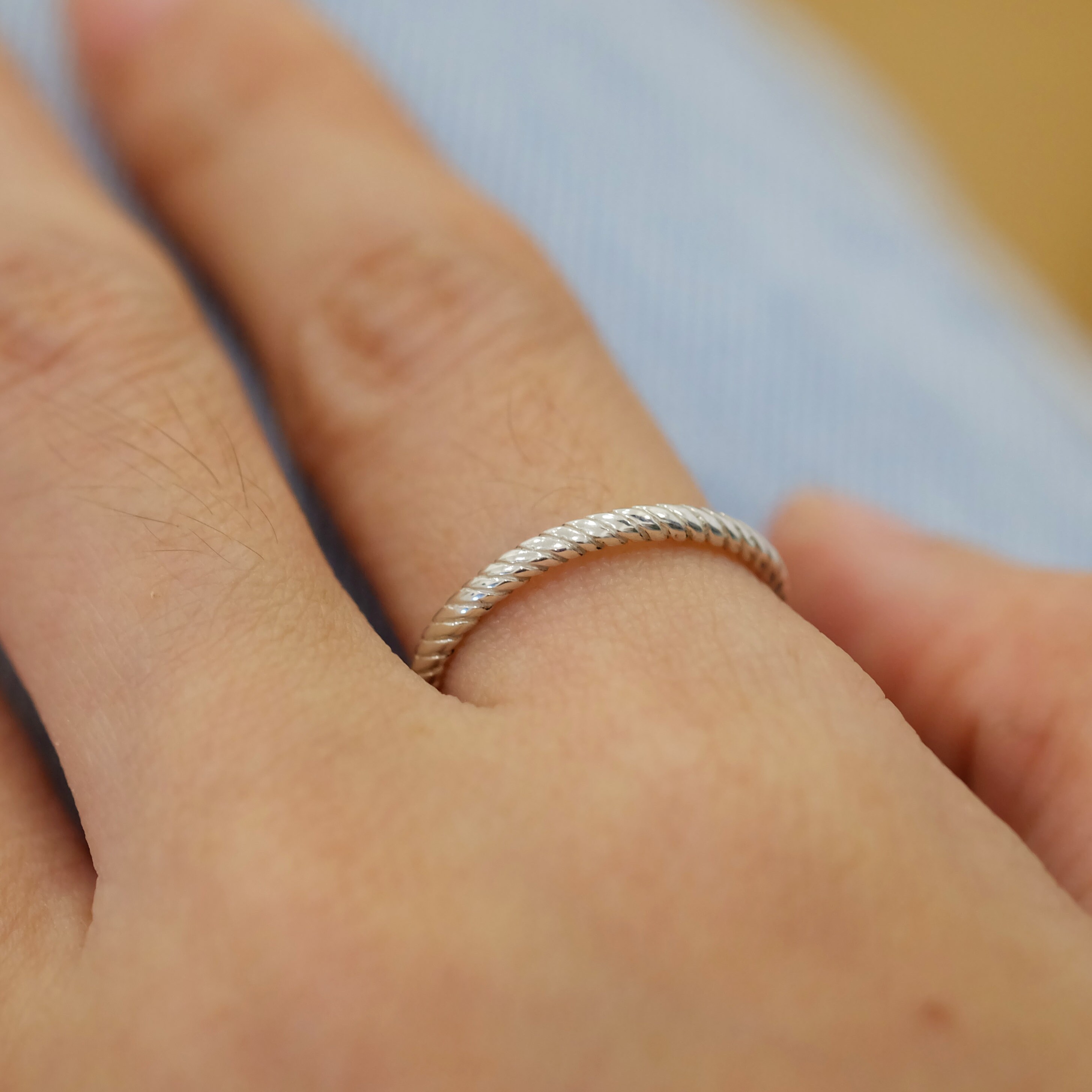 Sterling Silver Stacking Ring Settextured Ring Settextured | Etsy