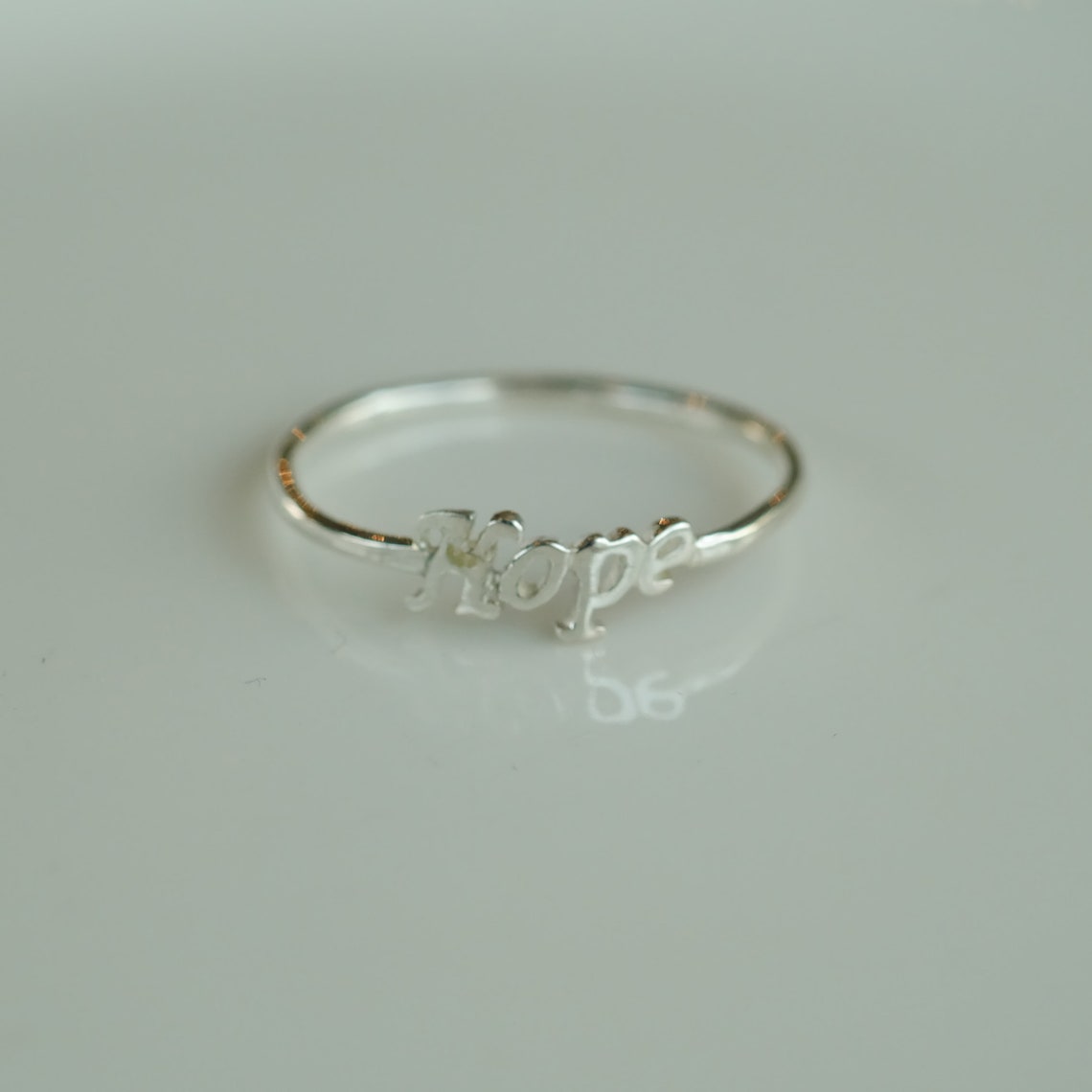 Sterling Silver Hope RingWord RingsInspirational Jewelry | Etsy