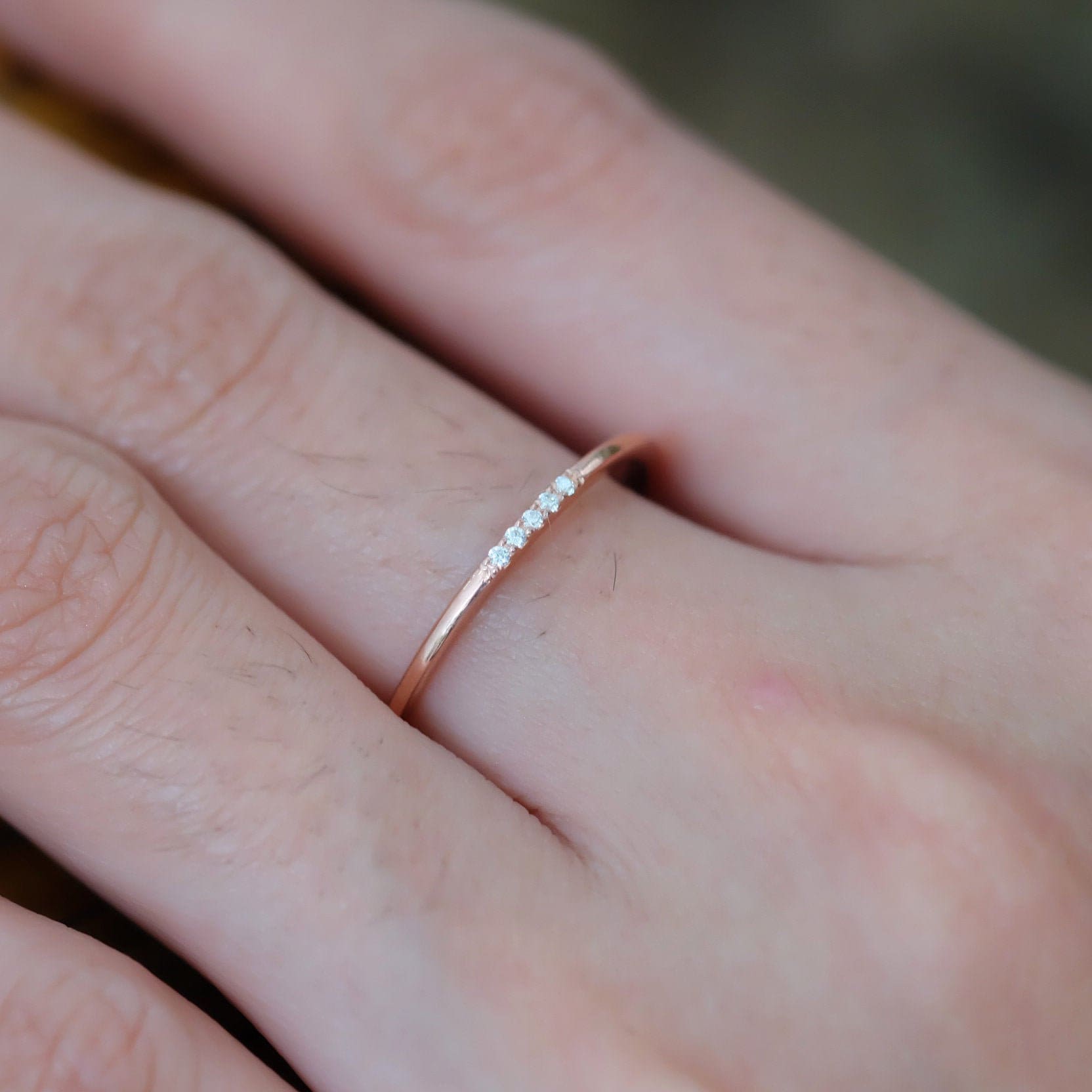 Sterling Silver Dainty Minimal Stackable ringTiny thin | Etsy