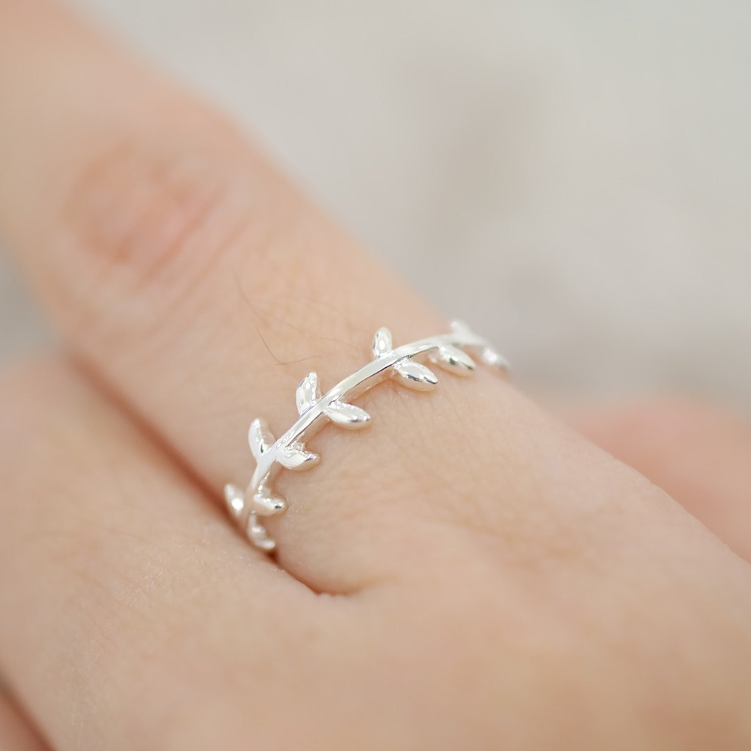 Sterling Silver Leaf Ring,leaves Branch Ring,leaf Ring,nature Inspired ...