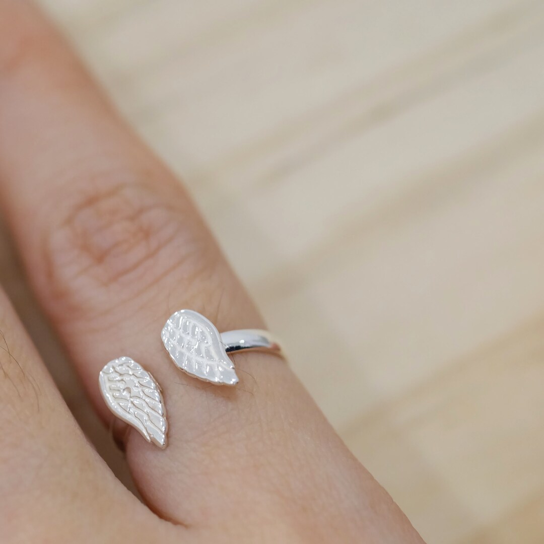 Silver Angel Wing Ring,guardian Angel Wings,memorial Jewelry,angel Wing ...