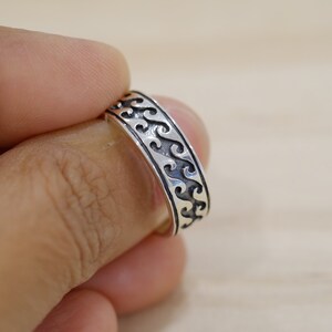 Sterling Silver Ocean Wave Ring,beach Jewelry,casual Beach Band,dainty ...