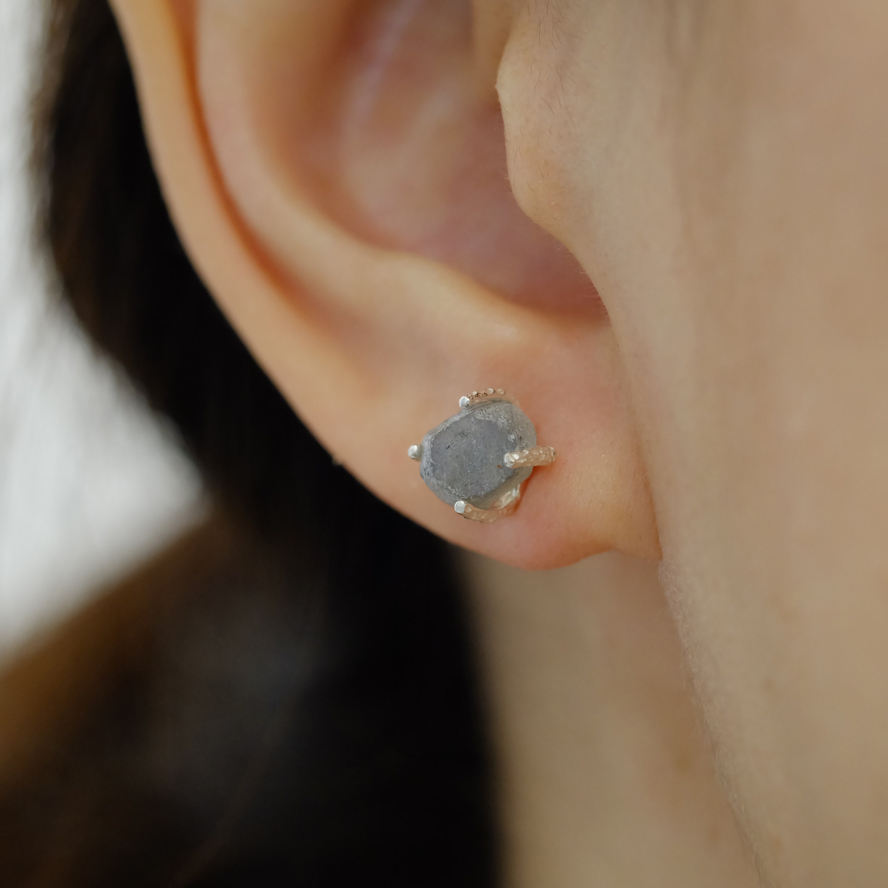 Birthstone Stud EarringsRaw Stone EarringsNatural Stone | Etsy