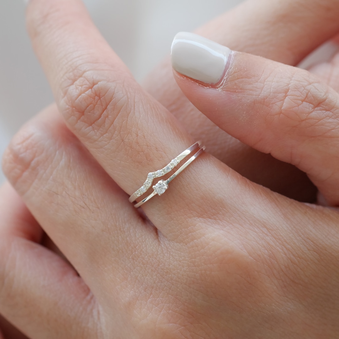 Sterling Silver Delicate Chevron Ring,vermeil,thin,dainty Skinny Band ...