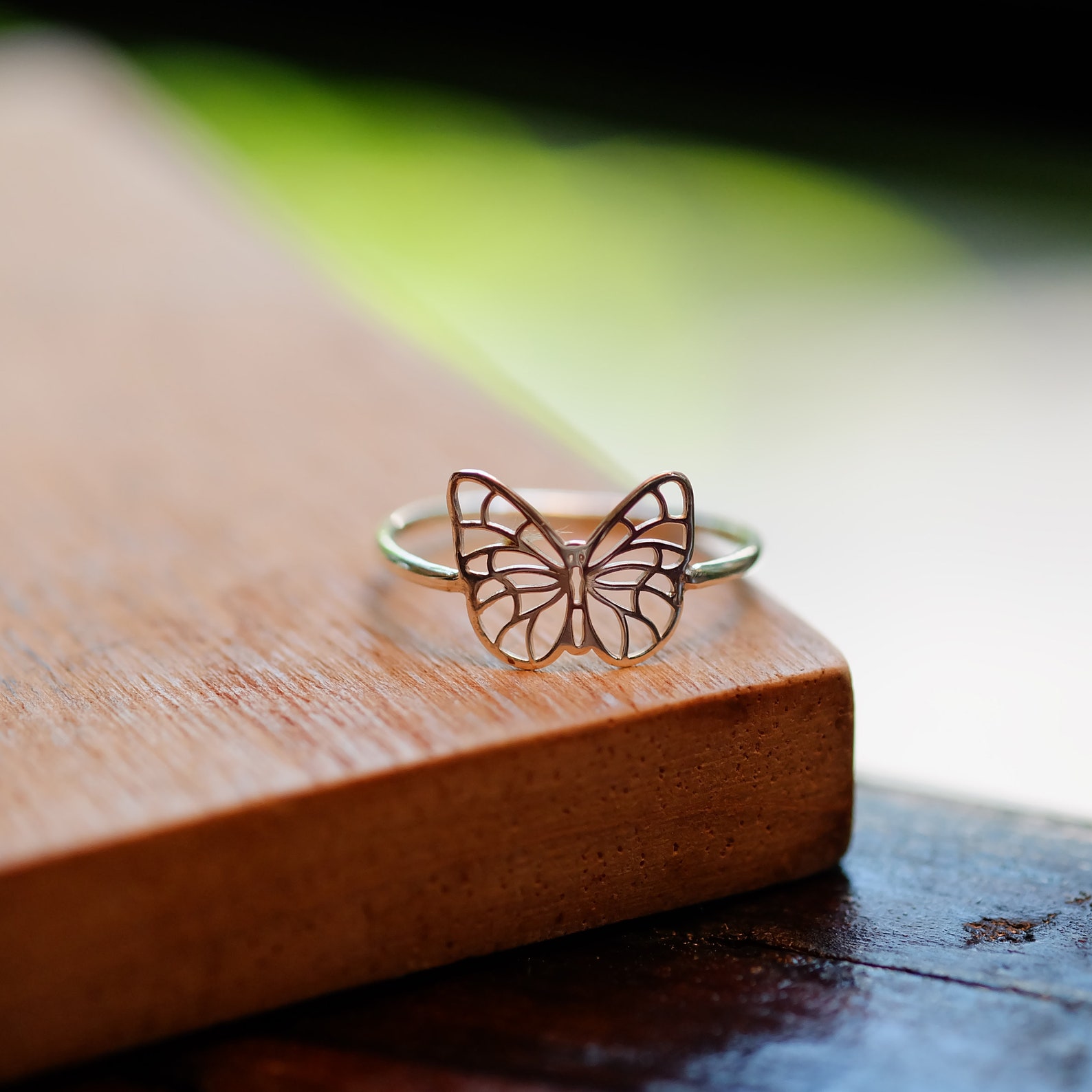 Sterling Silver Butterfly Ringdainty Silver Ringbutterfly | Etsy