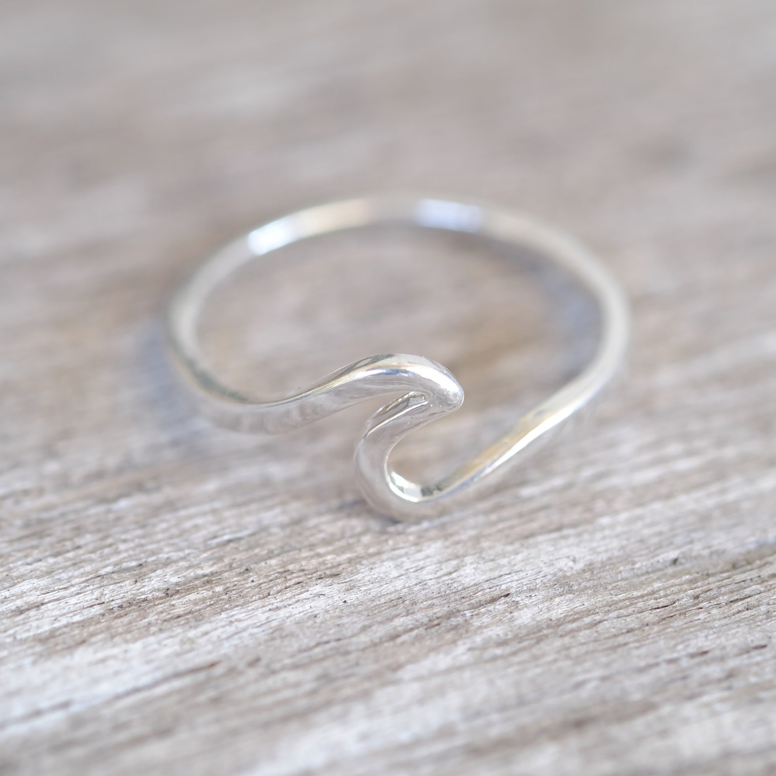 Sterling Silver Wave Ring Dainty Wave Ring Ocean Ring - Etsy