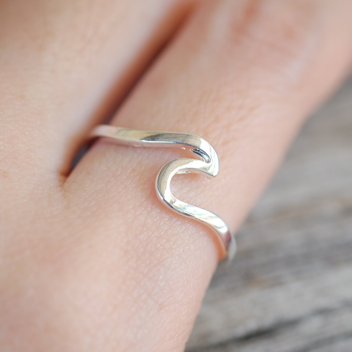 Sterling Silver Wave Ring Dainty Wave Ring Ocean Ring - Etsy