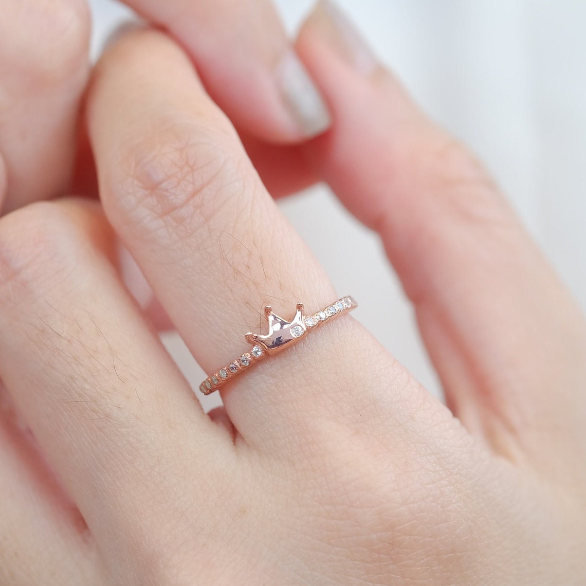 Sterling Silver Princess Crown Ringanniversary Ringcz | Etsy