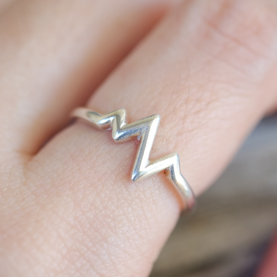 Sterling Silver Heartbeat Ring , Pulse Ring , Heartbeat Ring , Heart ...