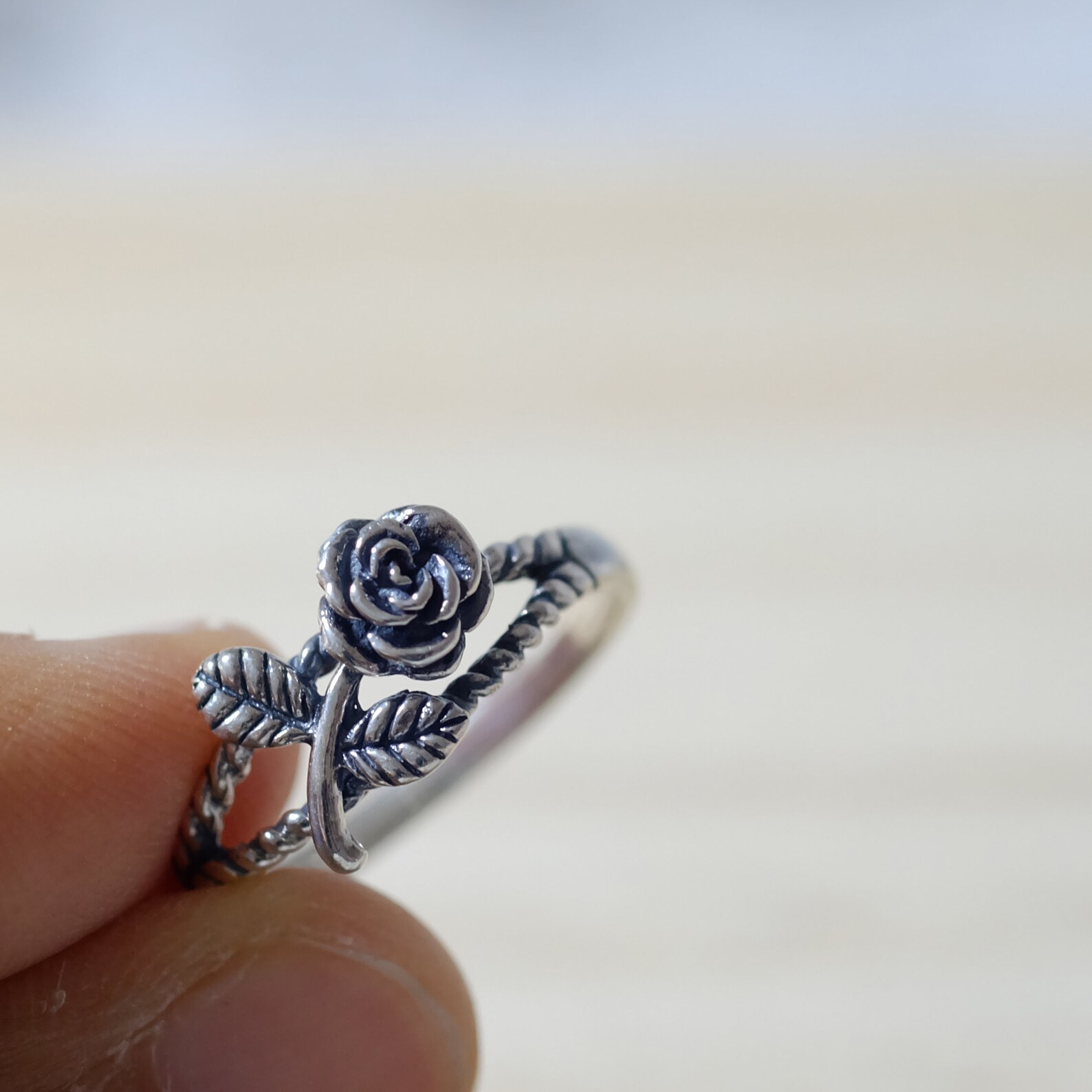 Sterling Silver Rose Ringrose Jewelryfloral Ringflower - Etsy