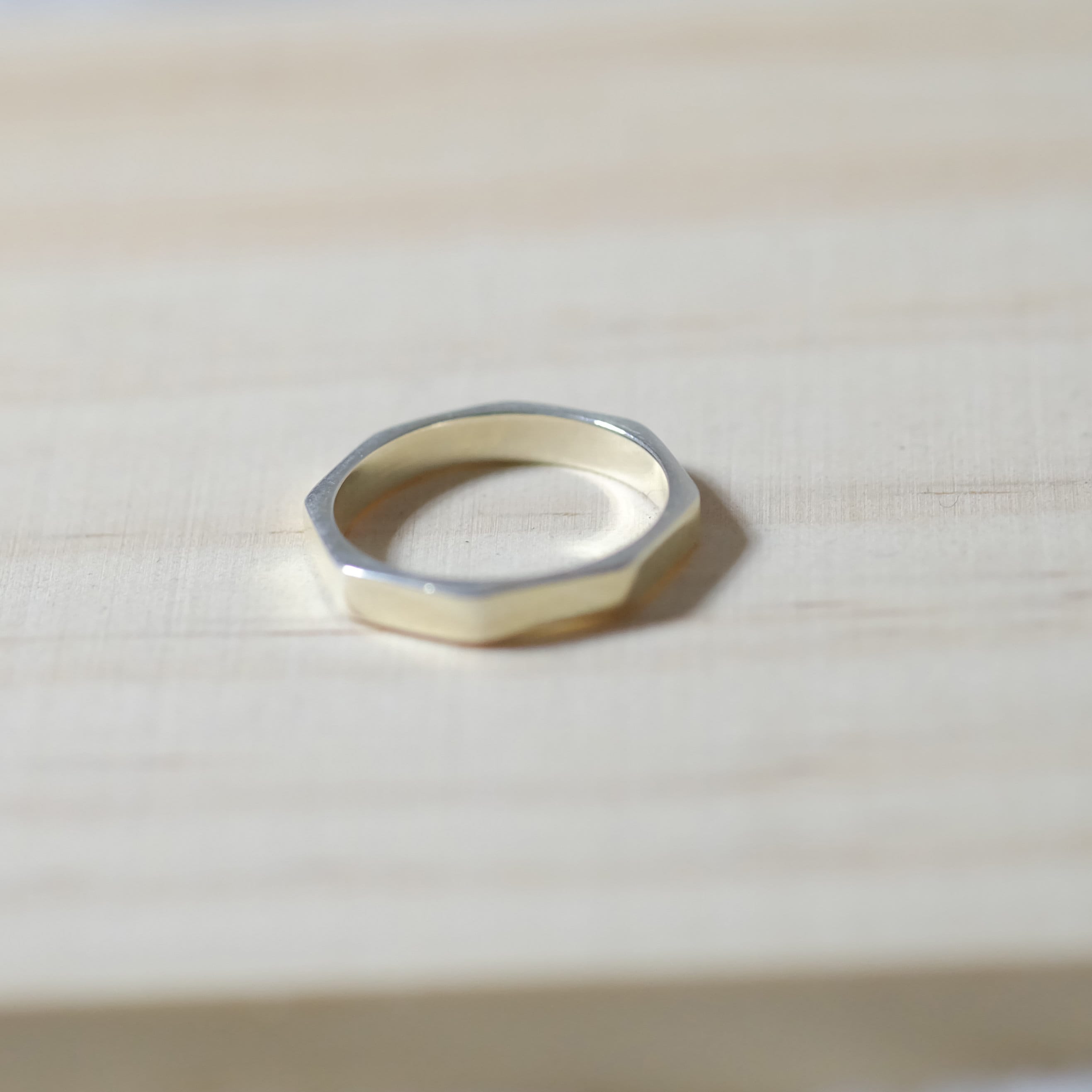 10K White Gold Thumb Ringhexagon Ringminimalist - Etsy UK