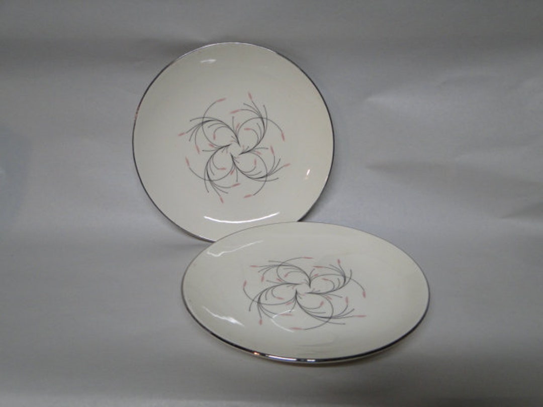Set of 2 Homer Laughlin Rhythm CAPRI PINK Pattern 6" Bread & Butter ...
