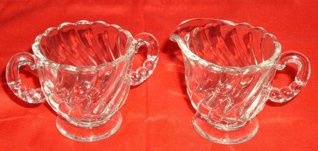 Fostoria COLONY Pattern Clear Glass Sugar & Creamer Set - Etsy