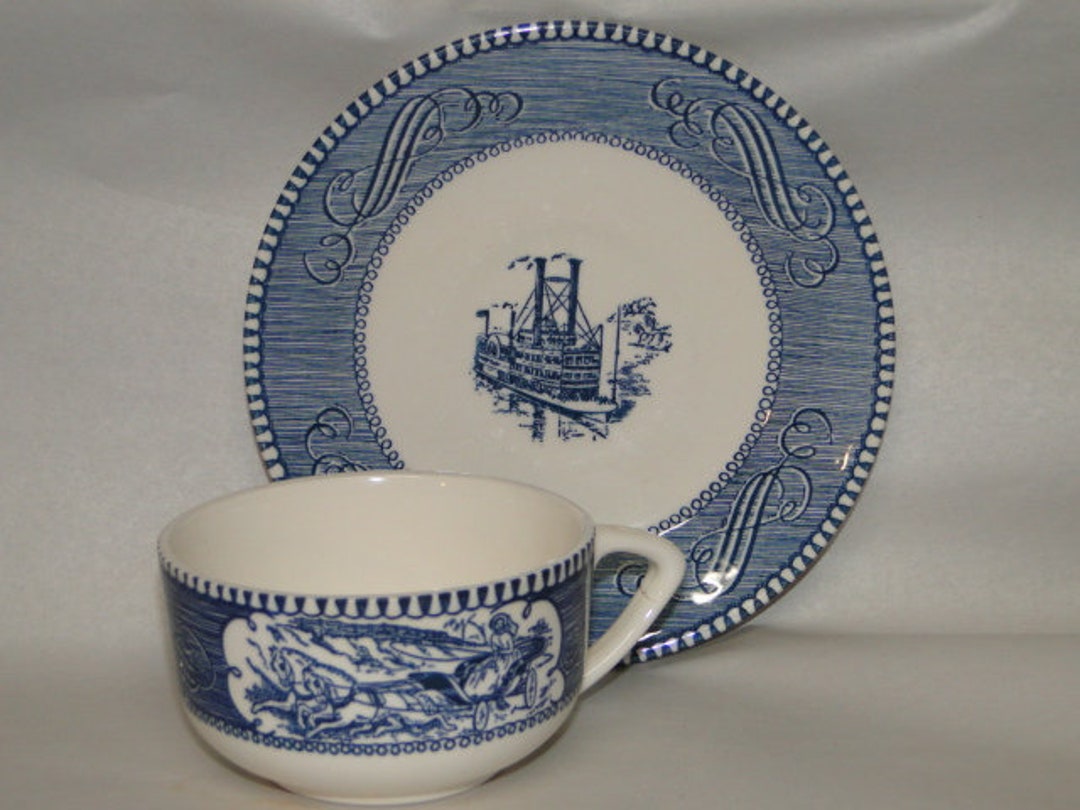 Royal China CURRIER and IVES Pattern Coffee Cup & Saucer Set - Etsy
