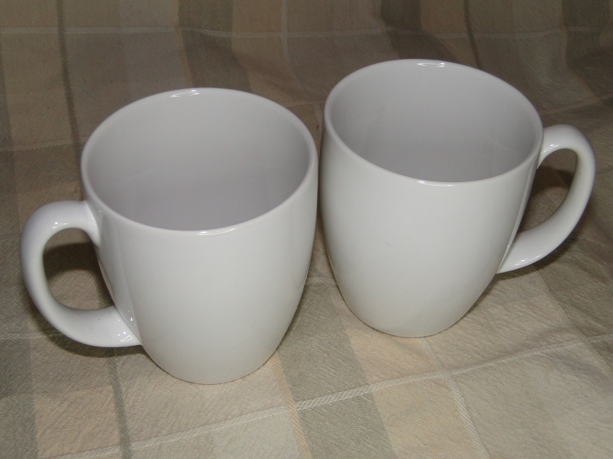 Set of 2 Corning Corelle Livingware WHITE Stoneware 11oz Mugs - Etsy