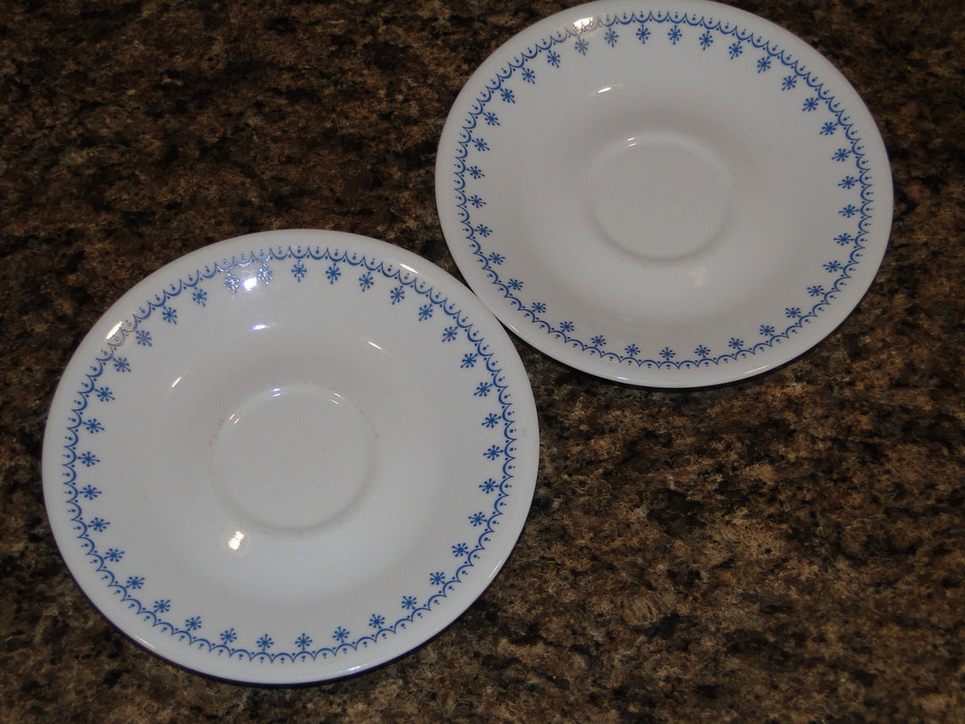 Set of 2 Corning Corelle SNOWFLAKE BLUE Pattern Saucers - Etsy
