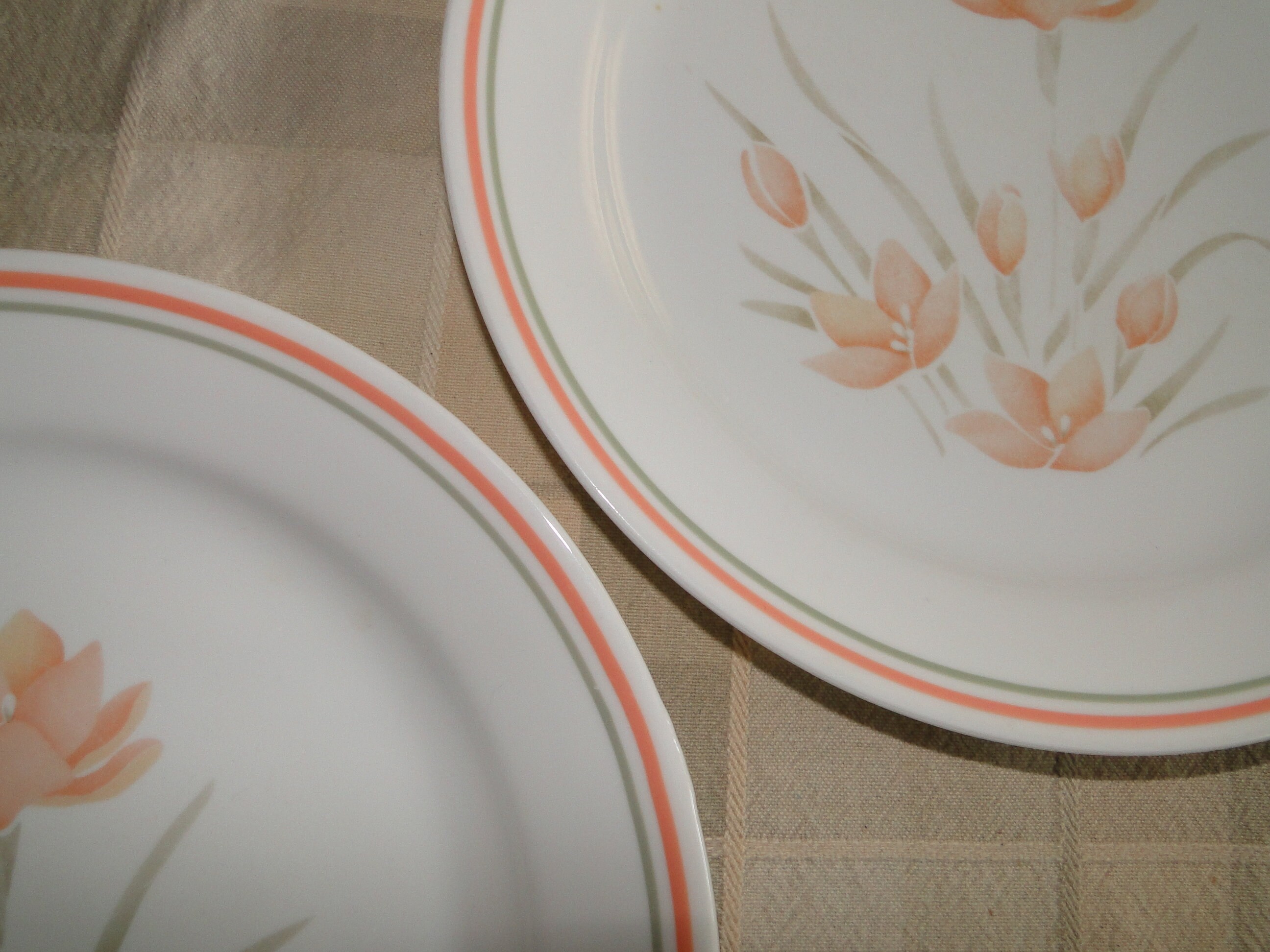 Set of 2 Corning Corelle PEACH FLORAL Pattern 10-1/4 Dinner Plates - Etsy